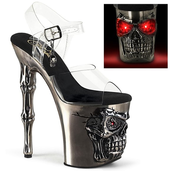 Shoes | Skull Platform Clear High Heel Shoes | Poshmark